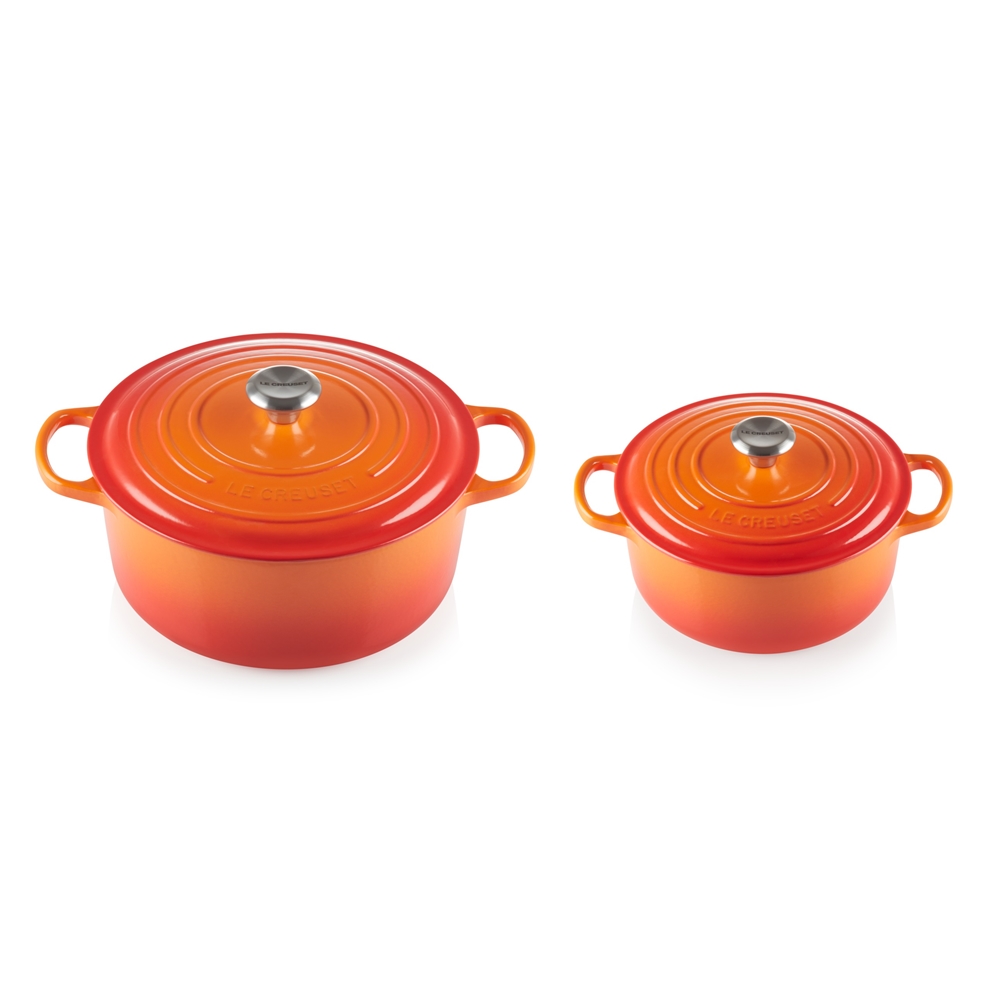 Jogo de Panelas Redonda Signature 18/24cm Laranja Le Creuset