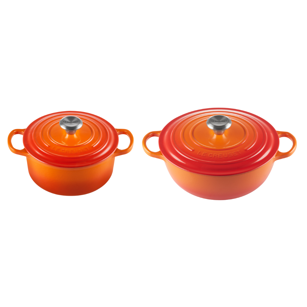 Jogo de Panelas Signature 20 e 26 cm Laranja Le Creuset | Loja Cheff