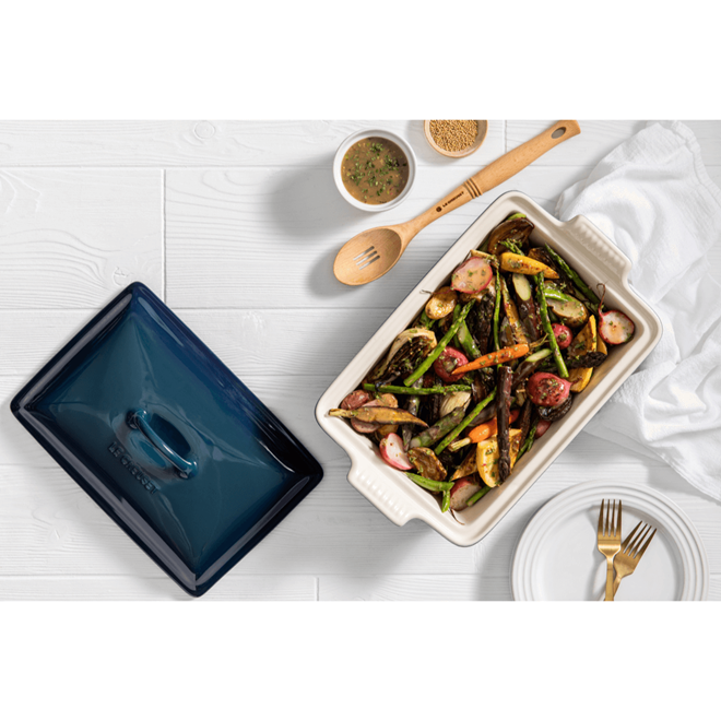 Travessa Retangular Heritage com Tampa 33 cm Agave Le Creuset