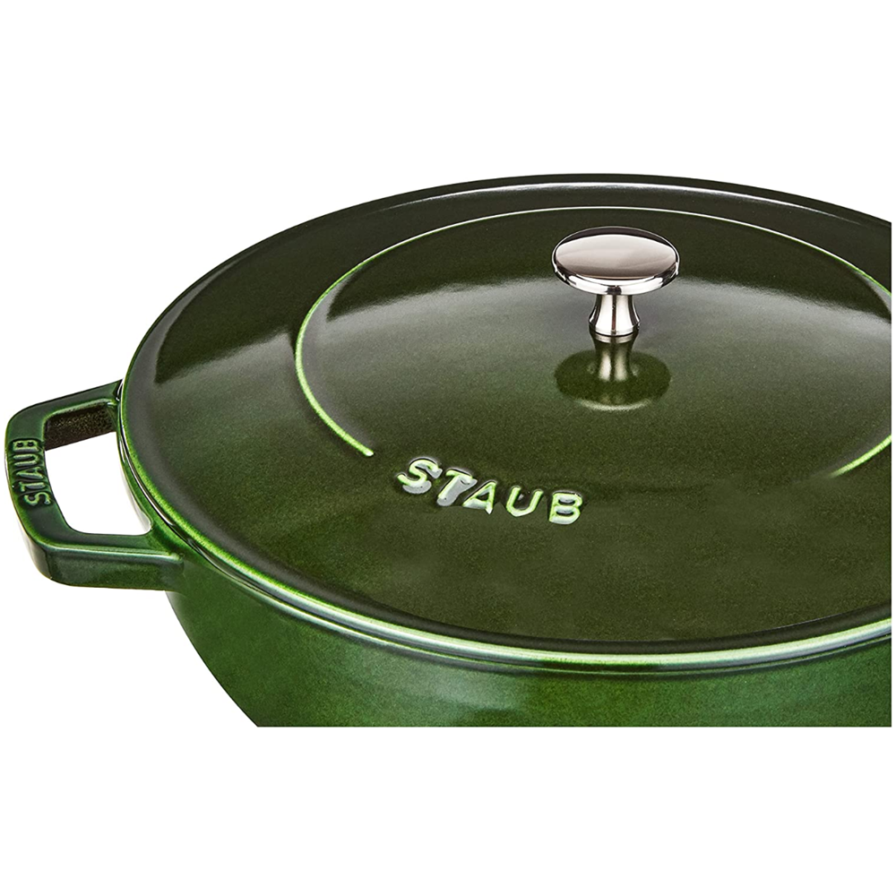 Caçarola Redonda Baixa Chistera Ferro Fundido 28 cm Verde Basil Staub