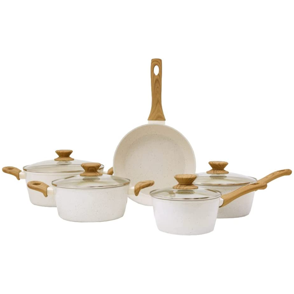 Conjunto de 5 Panelas Cook Indução Alumínio Marmol Vanilla Mimo Style