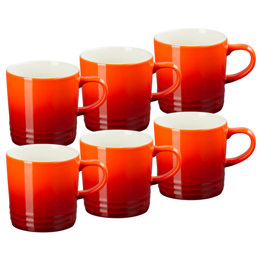 Jogo 6 Canecas de Chá de Cerâmica 350 ml Cayenne Le Creuset