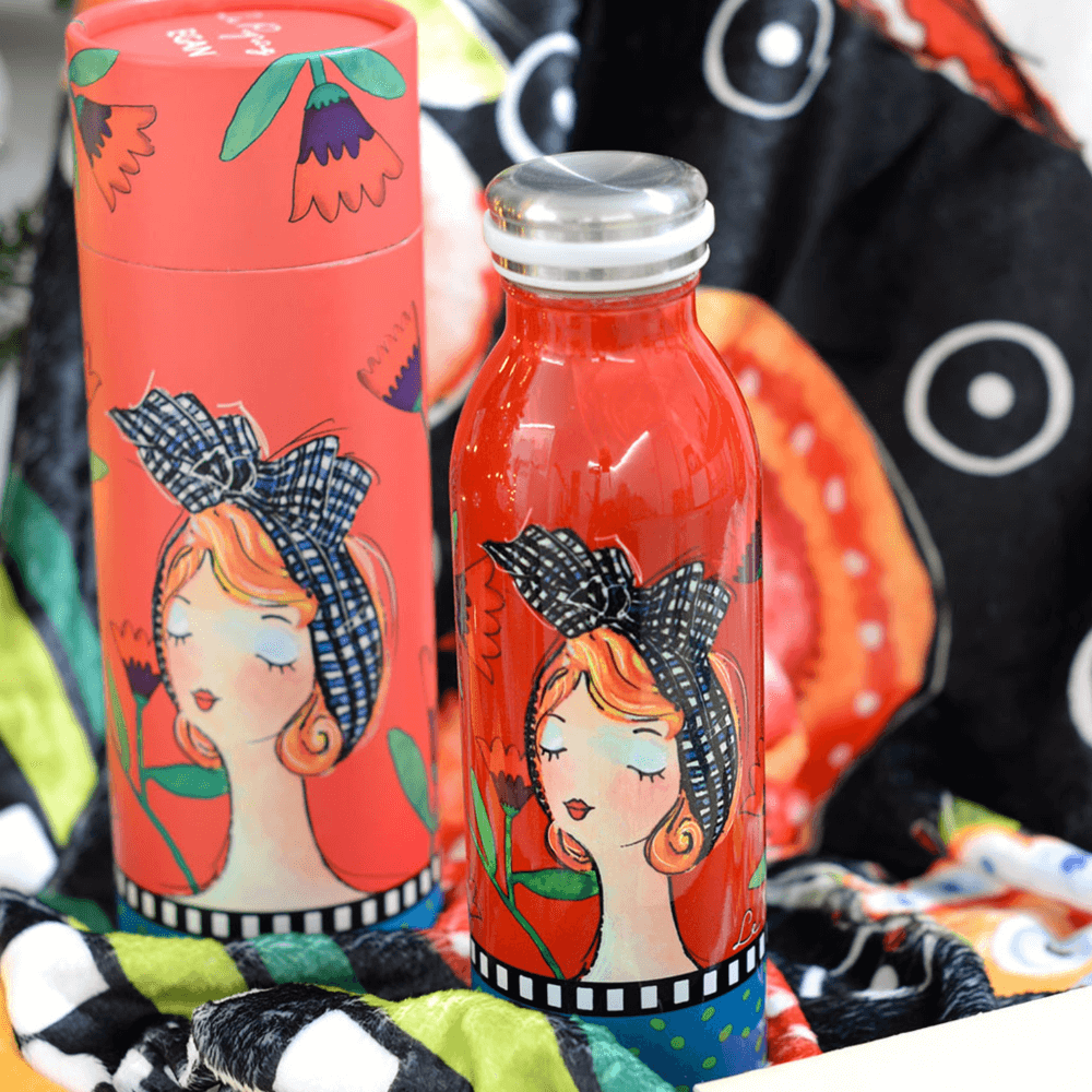 Garrafa Squeeze Aço Inox Le Pupazze 500 ml Vermelho Egan Italy