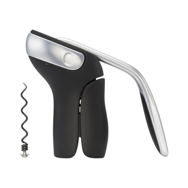 Saca Rolhas Vertical com 3 Peças Aço Inox Preto OXO