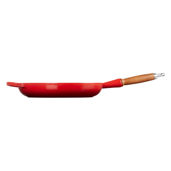 Frigideira Rasa Signature Cabo em Madeira 28 cm Vermelho Le Creuset