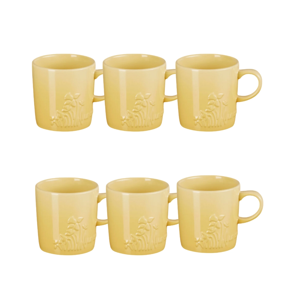 Jogo 6 Canecas de Chá de Cerâmica Jardin 350 ml Camomille Le Creuset ...