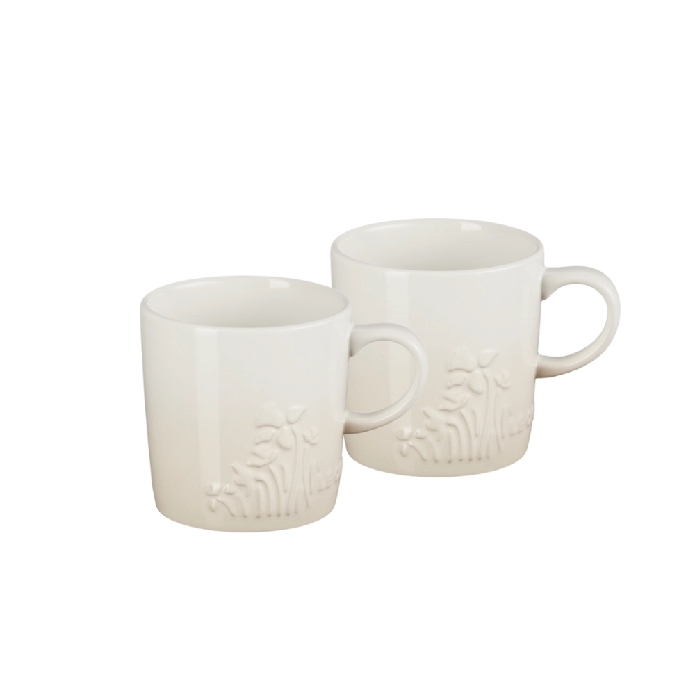 Jogo 2 Canecas de Chá de Cerâmica Jardin 350 ml Meringue Le Creuset ...