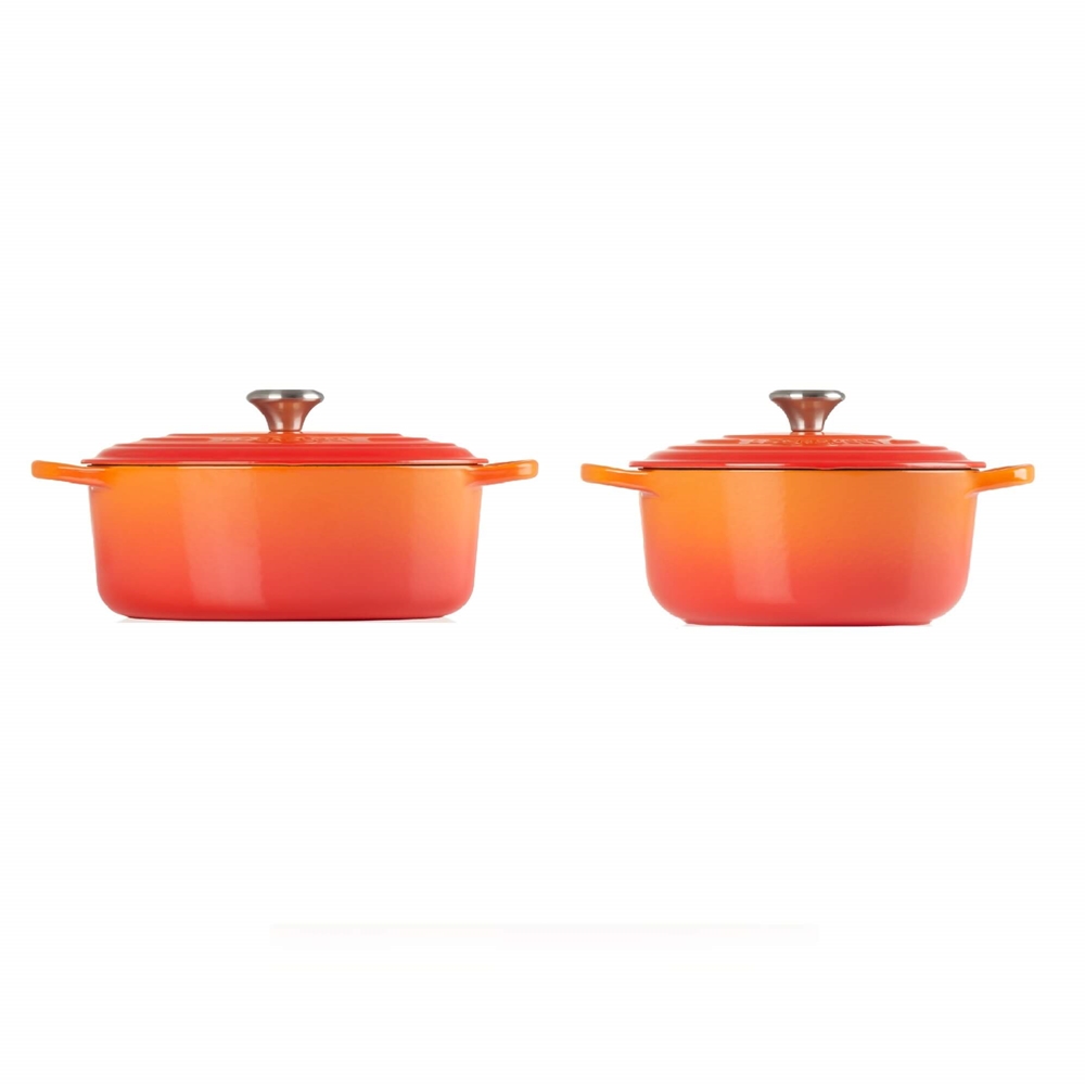 Jogo de Panelas Redonda Signature 20/24 cm Laranja Le Creuset | Loja Cheff